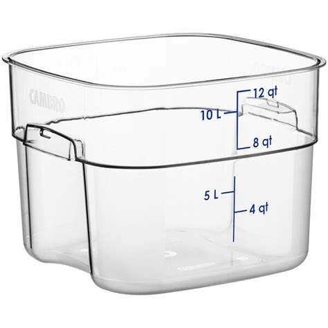Cambro Camsquares® Freshpro 12 Qt Clear Square Polycarbonate Food