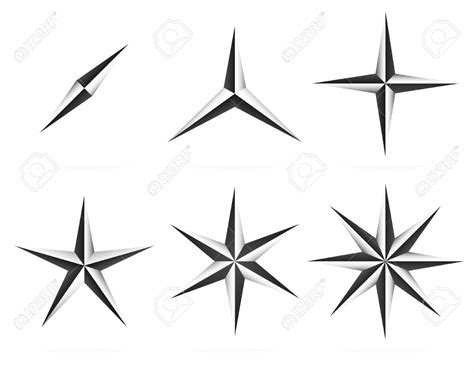 Black And White Star Tattoo Pattern 4 Point Star Design 6 Point Star