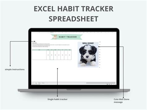 Cute Habit Tracker Spreadsheet For Excel Etsy