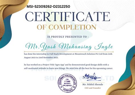 I Am Thrilled To Share That I Have Completed My Full Stack Development Internship At Mountreach