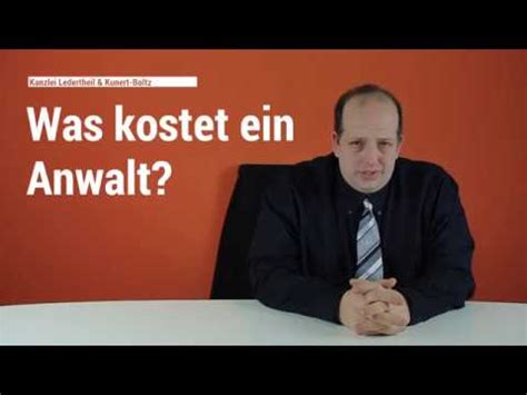 Was Kostet Ein Anwalt Youtube