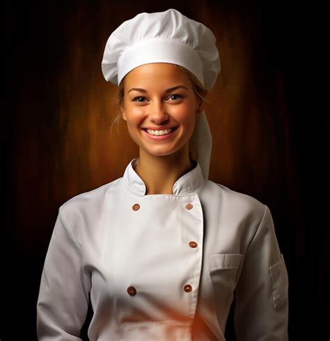 Premium Photo A Smiling Chef Holding A Wooden Spoon