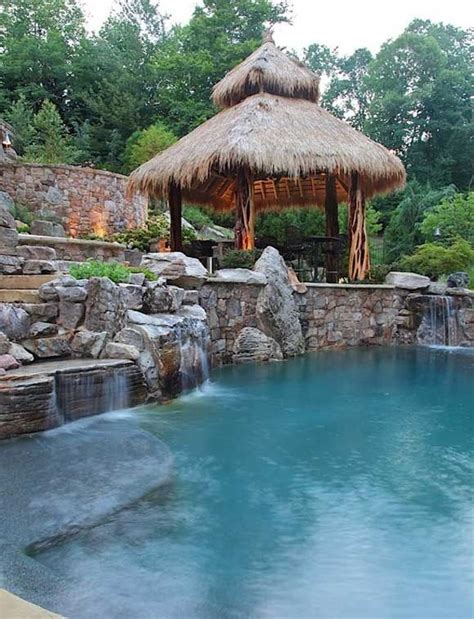 Tiki Hut Design Ideas Pictures Remodel And Decor Pool Waterfall Pool Water Features
