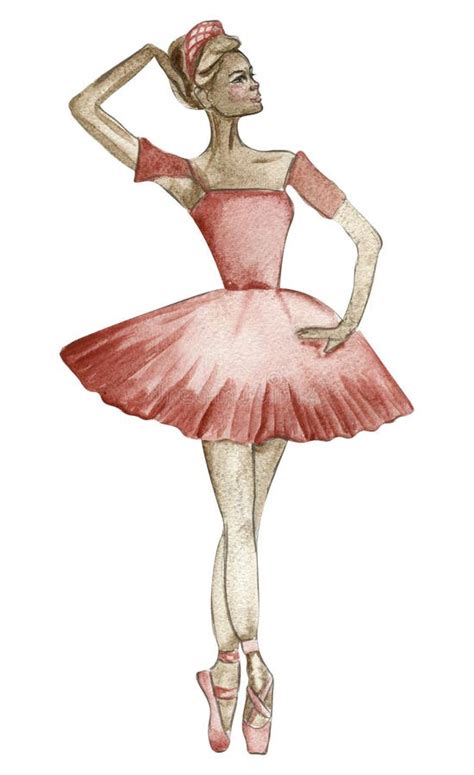 Red Ballerina Watercolor Stock Illustrations 218 Red Ballerina