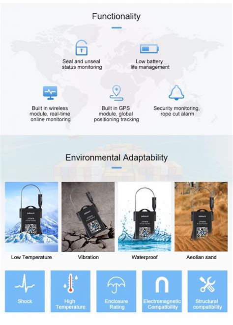 Waterproof Ip67 Logistic Seal Tracker Reusable 1500mah Container Seal