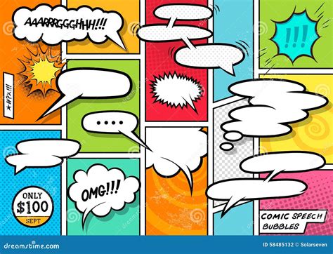 Comic Book Speech Bubbles Stock Vector Illustration Of Communication 58485132