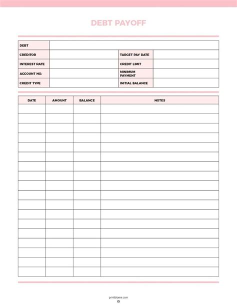 Free Debt Payoff Log Pdf Template To Track Your Progress 📊 Debt