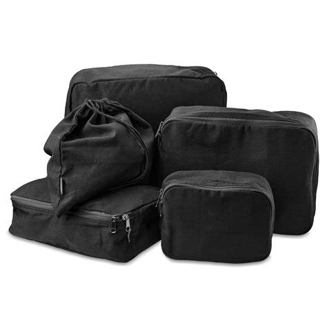 5 Pack Of Black Packing Cubes In Stock Sidegren