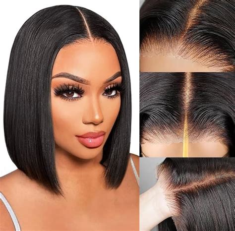 Gyajep 12 Inch Glueless Wigs Human Hair Pre Plucked Pre