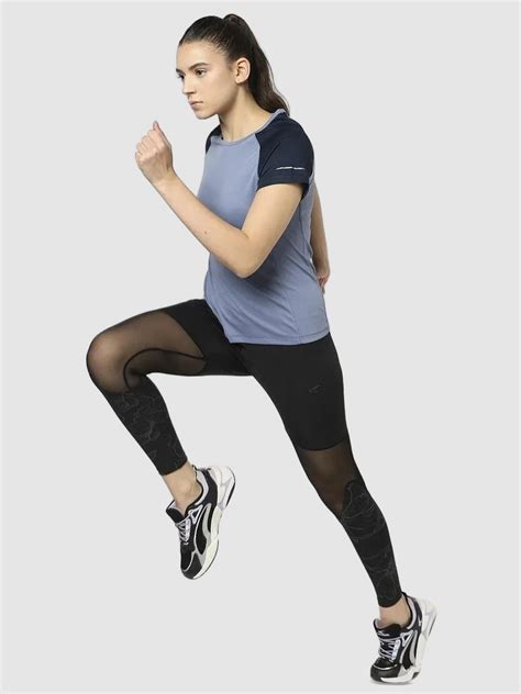 Buy Performax Women Colourblocked Round Neck T Shirt Tshirts For