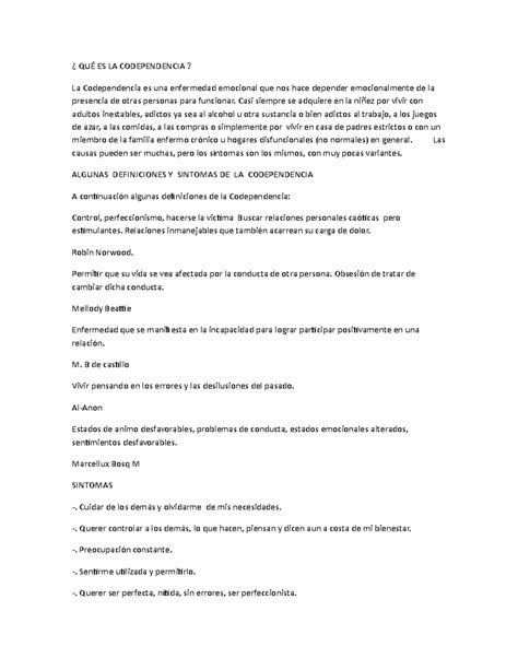 Codependencia Que Es