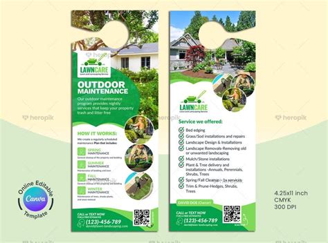 Landscaping Canva Door Hanger Design Template Heropik Medium