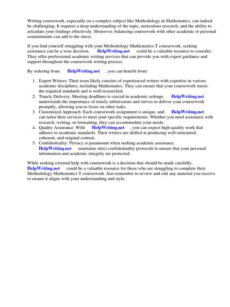 Methodology Mathematics T Coursework Pdf Mathematics Statistics