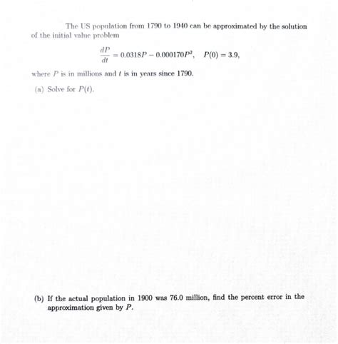 Solved Differential Equation Population Problem