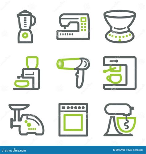 Green Gray Contour Set Stock Vector Illustration Of Maker 8893985