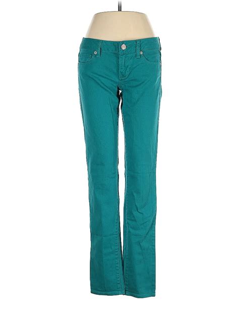 American Eagle Outfitters Color Block Teal Jeans Size 4 56 Off Thredup