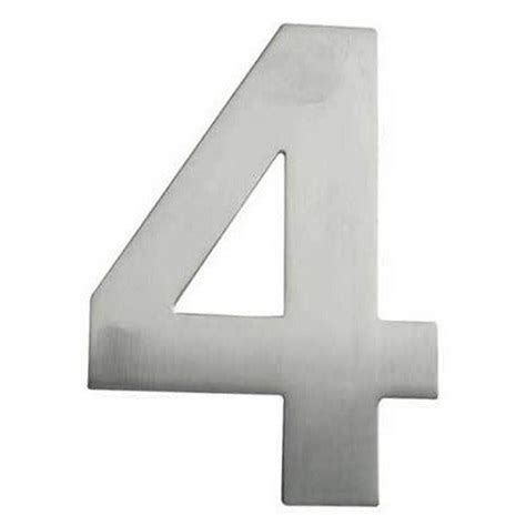 Afit Satin Stainless Steel Door Number Numeral 4 Bolt Fixing 150mm