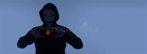 Hacker Anonymous And Face Mask With Smartphone In Hand Stock Image Image Of Fraud Mask