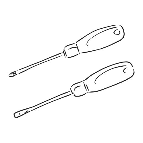 Premium Vector Hand Drawn Vector Screwdriver Clipart Isolated On