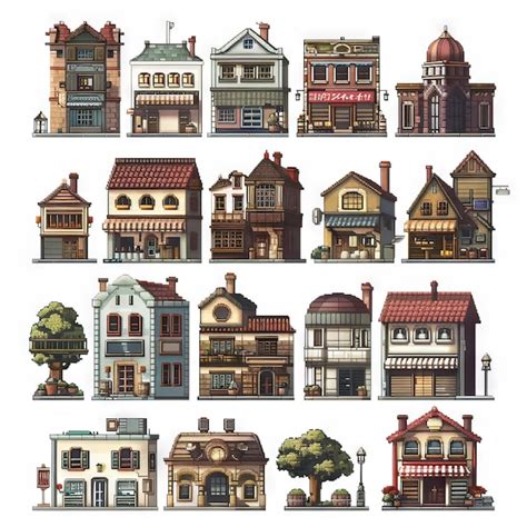 Premium Photo Pixel Art Building