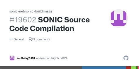 sonic source code compilation · sonic net sonic buildimage · discussion 19602 · github