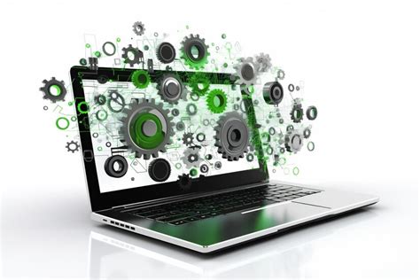 Premium Ai Image Modern Laptop On A White Background Software Development Concept