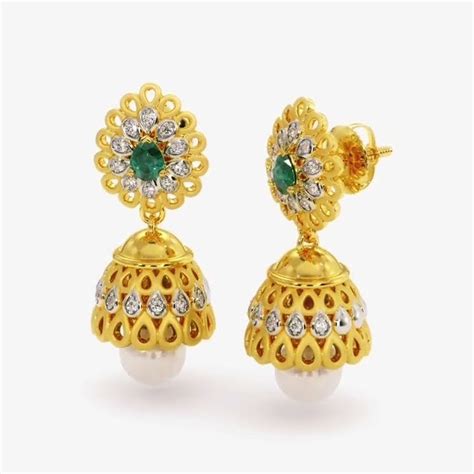 Emorold Diamond Jhumkhas Gold Viralvideostoneaccessories