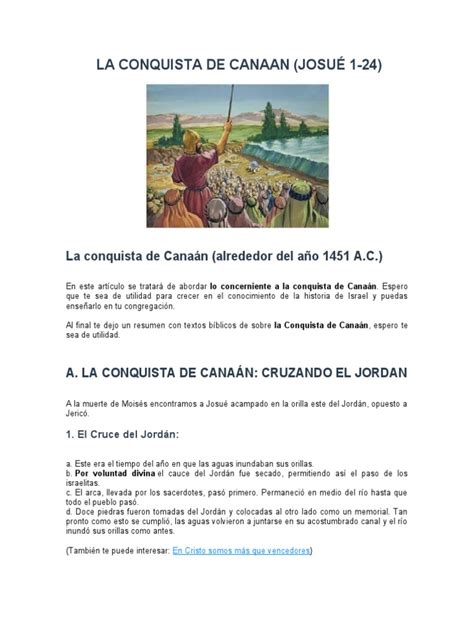 La Conquista De Canaán En La Biblia Pdf Joshua Libro Del éxodo