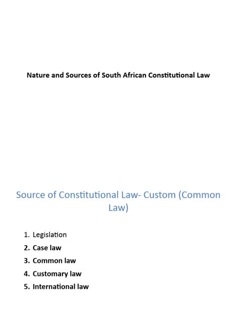 Sources Of South African Constitutional Law Pdf Sources Of Law
