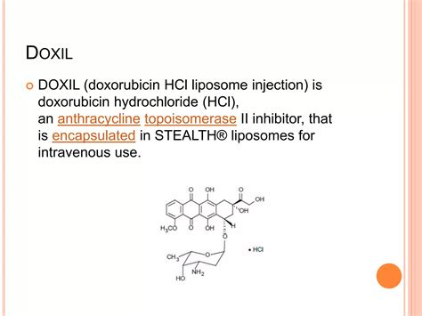 Doxil Doxorubicin Pptx
