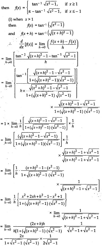 Derivatives Of Inverse Trigonometric Functions Of Continuity And Differentiability Sarthaks