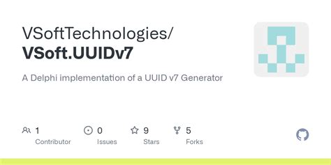 Github Vsofttechnologiesvsoftuuidv7 A Delphi Implementation Of A