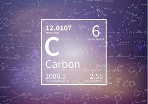 Premium Vector Carbon Chemical Element With First Ionization Energy Atomic Mass And