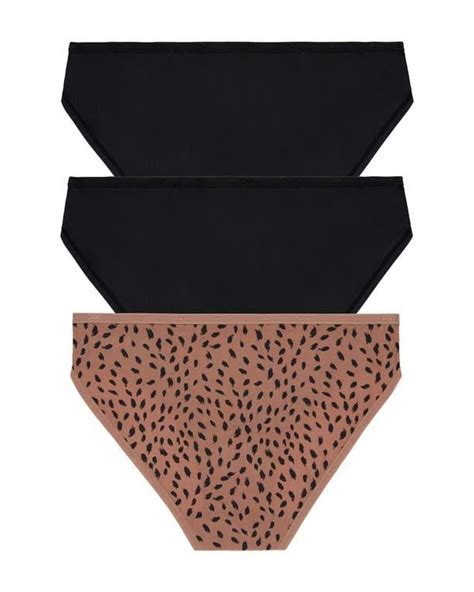 Dkny Assorted 3 Pack Microfiber Bikinis In Black Lyst