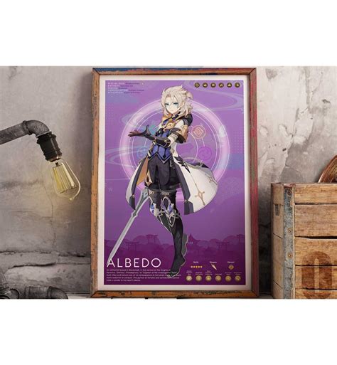 Albedo Genshin Impact Profile Poster Anime Inspire Uplift
