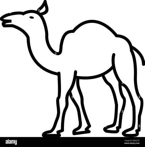 Camel Beautiful Line Black Icon Stock Vector Image And Art Alamy