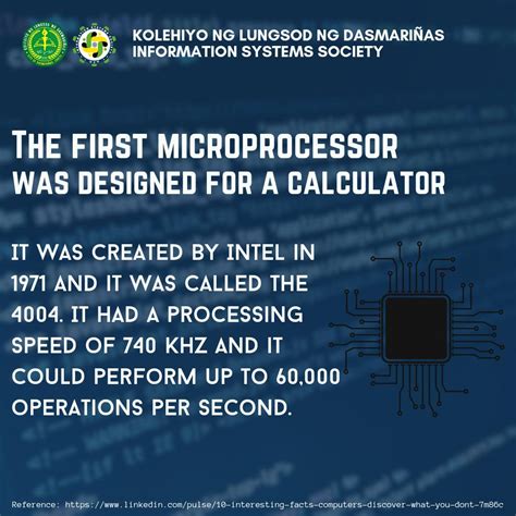Kld Information Systems Society The First Microprocessor Was