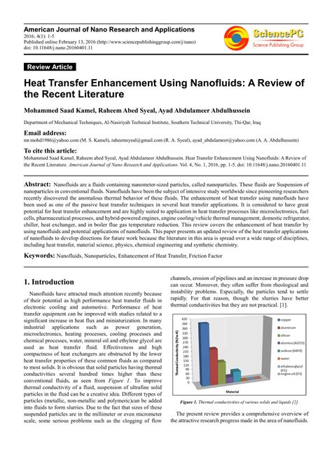 Pdf Heat Transfer Enhancement Using Nanofluids A Review Of The