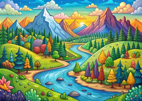 Aigenerated Doodle Flowchart A Whimsical Landscape Photography