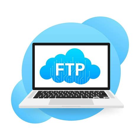 Flat Web Banner With Ftp Application Interface Technology Concept Vector Illustration