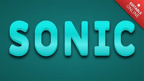 Sonic Teal Text Effect Generator