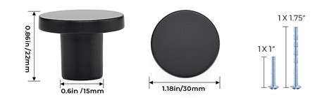Ravinte 5 Pack Cabinet Knobs Black Kitchen Cabinet Knobs Round Dresser Drawer Knobs Matte Black