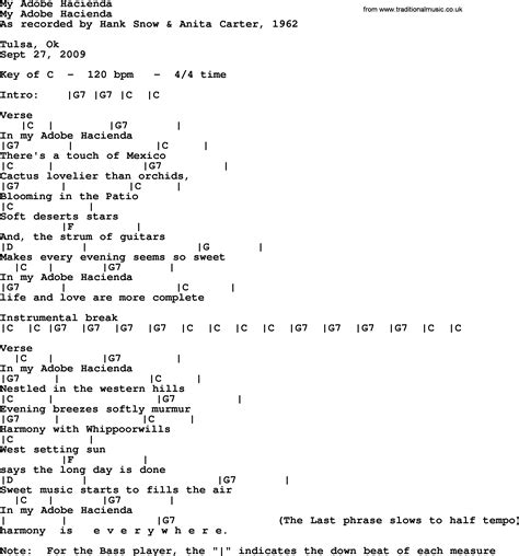 My Adobe Hacienda Bluegrass Lyrics With Chords