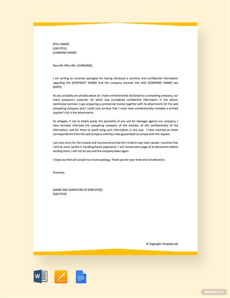 Business Apology Letter For Mistake Apology Letter Format Samples