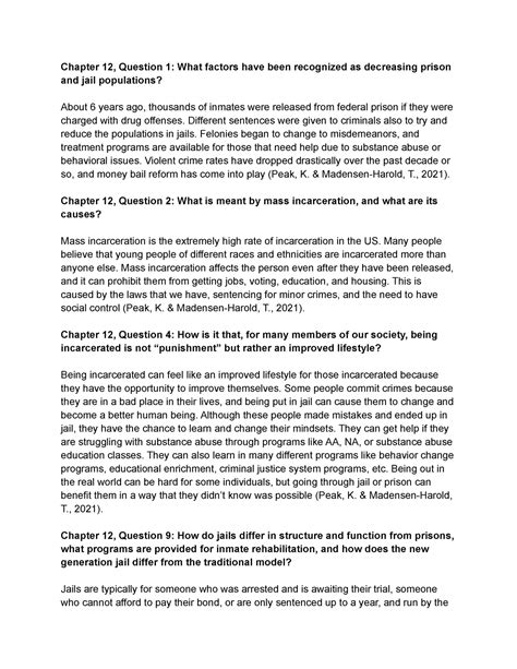 Saa Assignment Week 6 Crj Chapter 12 Question 1 What Factors Have