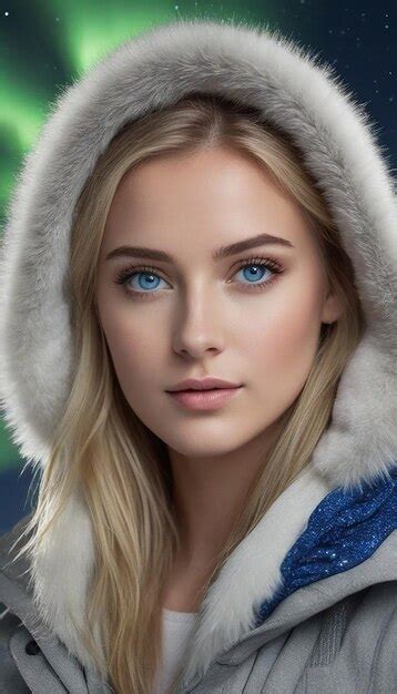 Premium Ai Image Beautiful 21 Year Old German Woman Blue Eyes Snow