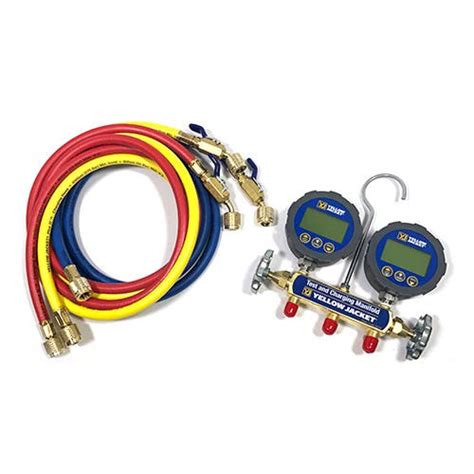 Yellow Jacket 46062 2 Valve Series 41 Digital Manifold Lcd Gauges