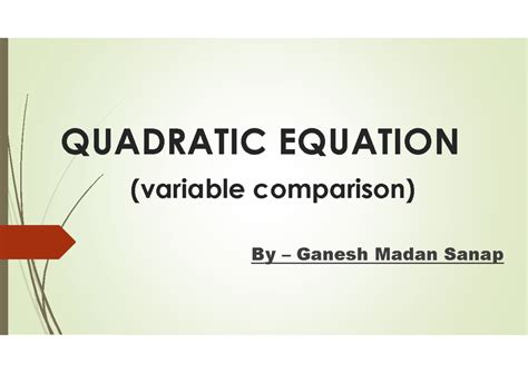 Quadratic Equation Math 101 Practice Material And Solutions Studocu