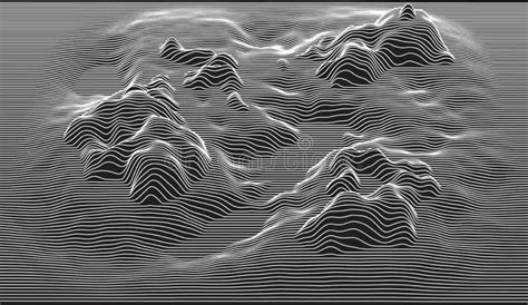 Vector Signal Amplitude In 3d Space Sound Vibration Stock Vector