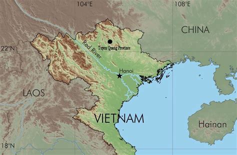 Map Showing The Geographical Location Of Tuyen Quang Province Black